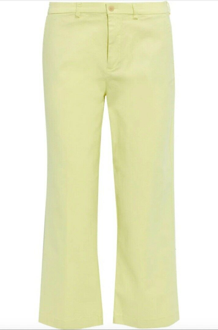 ATM ANTHONY THOMAS MELILLO HIGH RISE YELLOW CROPPED WIDE LEG PANTS SIZE ...